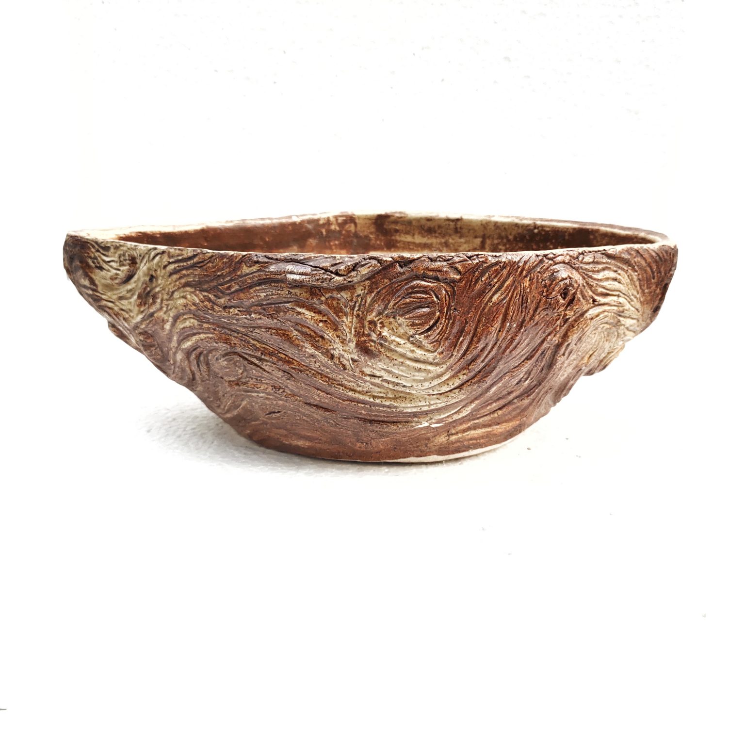 Bonsai Haat 14 Inches Long Oval Shaped Bonsai Tray in Brown Texture